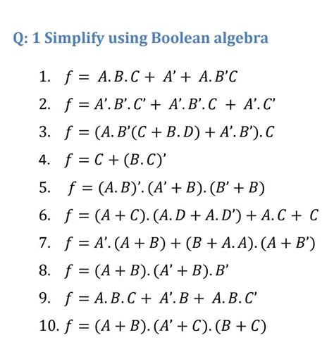 Boolean Algebra Examples Simplification