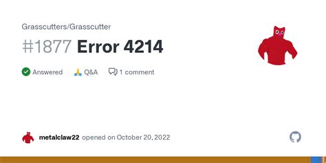 Error 4214 · Grasscutters Grasscutter · Discussion 1877 · Github