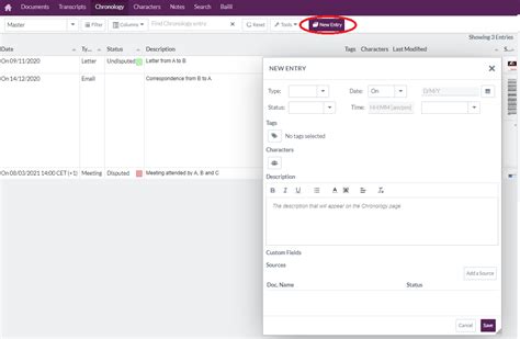 adding to a chronology ebundle support