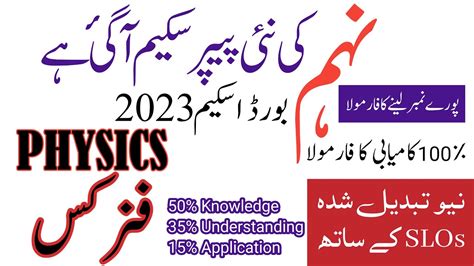 9th Class Physics Paper Scheme 2023 9th Physics Pairing Scheme 2023 Punjab Board Youtube