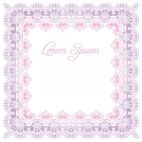우아한 레이스 프레임 디자인 벡터 Eps Uidownload