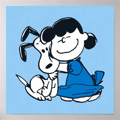 Lucy Hugging Snoopy Poster Zazzle
