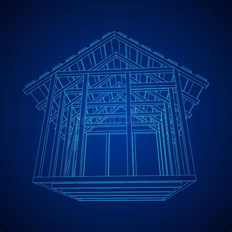 Wireframe Framing House Stock Vector Illustration Of Architecture 105829079