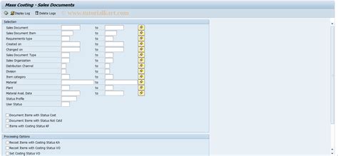 CK SAP Tcode Mass Costing Sales Documents CK SAP Tcode Mass Costing Sales Documents