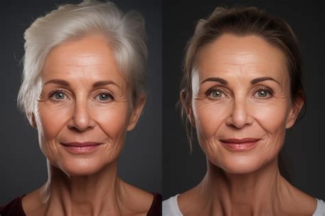 A Beautiful Middleaged Woman Mature Woman Looking At Camera Premium