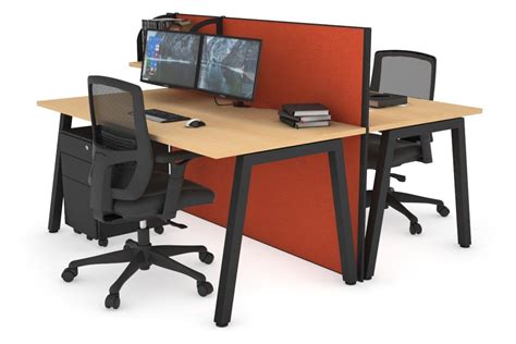 Horizon Quadro 2 Person Bench A Legs Office Workstation 1200l X 800w