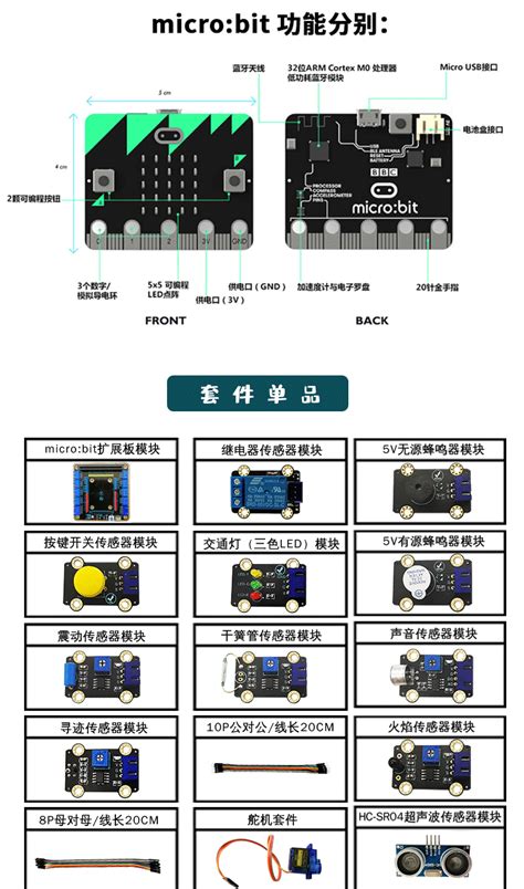 Microbit Microbit开发板入门学习套件 传感器套装python编程 阿里巴巴 Microbit Microbit开发板入门学习套件 传感器套装python编程 阿里巴巴