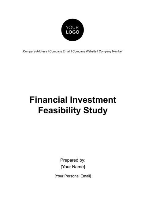 Free Financial Investment Feasibility Study Template To Edit Online