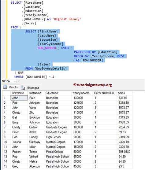 Sql Query To Find Nth Highest Salary