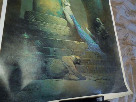 Frank Frazetta Lithograph 1975 Egyptian Queen Image 23 X 18 Vintage