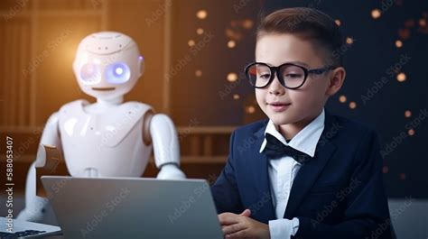 ChatGPT With Al The Generative AI Boy And Artificial Intelligence Stock Illustration Adobe Stock