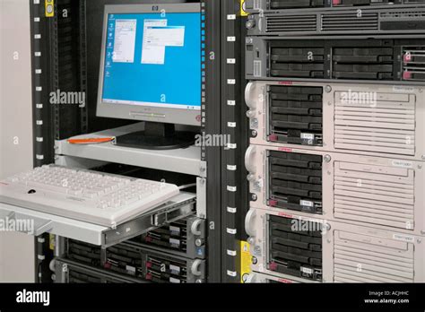 Hp Proliant Rack Mounted Servers Stock Photo Alamy