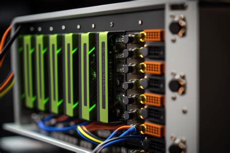 Premium AI Image Server Rack In Closeup