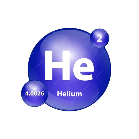 Helio He Icono Estructura Elemento Químico Forma Redonda Círculo Azul