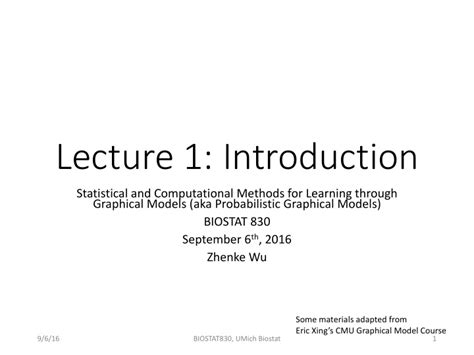 Ppt Lecture 1 Introduction Statistical And Computational Methods