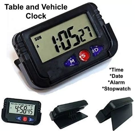Car Dash Board And Home Table Clock Digital Clock Examination Use Clock Alarm Stop Watch Date
