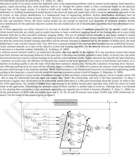 Designed Narx Type Ann Architecture For Modelling Level Control Process Download Scientific