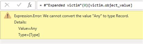 solved expanding a data column with mixed text and record