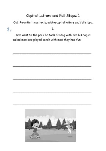 Punctuating Sentences Capital Letters Full Stops Activities Extension Work Homework