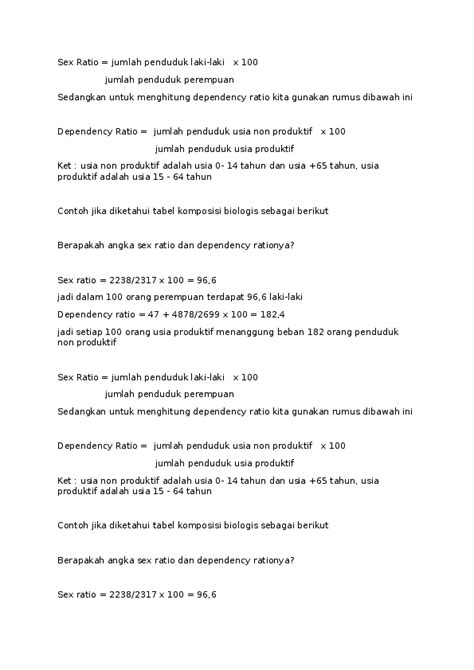 Doc Sex Ratio Beban Ketergantungan