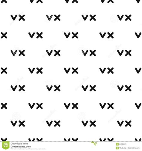 Cross And Tick Check Marks Pattern Simple Style Stock Vector