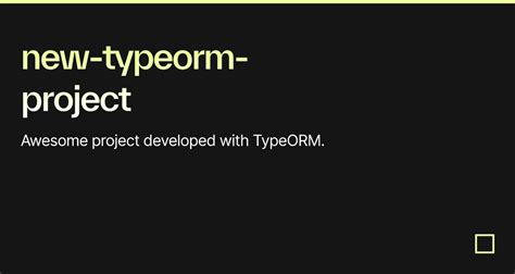 New Typeorm Project Codesandbox
