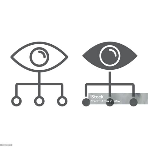 데이터 시각화 및 문자 모양 아이콘 데이터 분석 눈 서명 벡터 그래픽 흰색 배경 Eps 10에 선형 패턴 개념에 대한 스톡 벡터