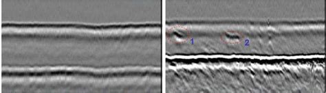 An Example Of Tofd D Scan Cartography Healthy Weld Left And A Weld