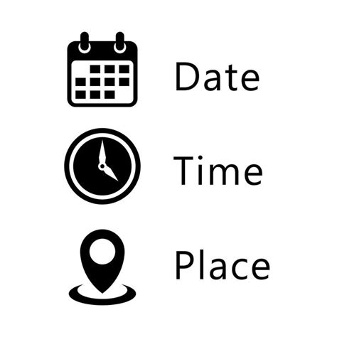 Date Time Address Or Place Icons Symbol Logo Design Graphic Design Tutorials Learning