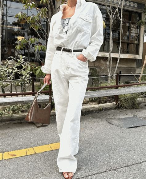 [핏추천 봄신상] 스트레이트 일자 화이트 데님 팬츠 에이블리