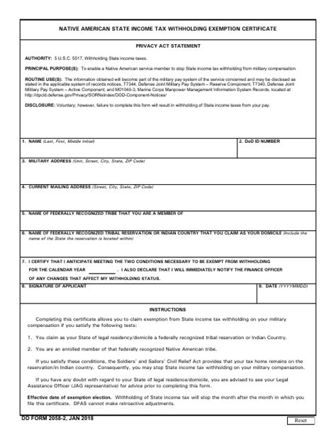 Dd Form 2058 Printable Form 2025