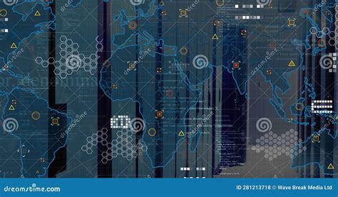 Animation Of World Map And Data Processing Against Computer Server Room Stock Footage Video Of
