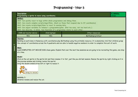 Codingprogramming Year 5 X6 Lessons Scratch Including Scratch