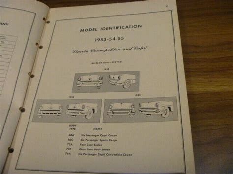 1953 1954 1955 Lincoln Capri Coupe Sedan Convertible Body Parts Catalog