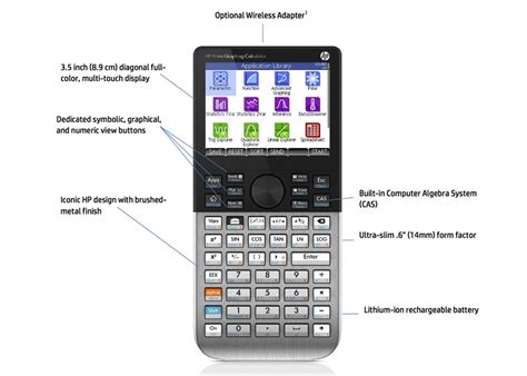 Hp Prime Cas Color Graphing Calculator 2ap18aa Aba Black Shoplineusa