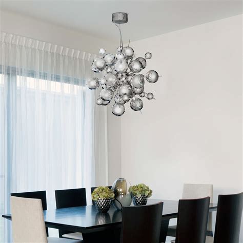 Molecule Pendant Light Chrome Coloured Metal 12 Bulb G4 Lights Ie