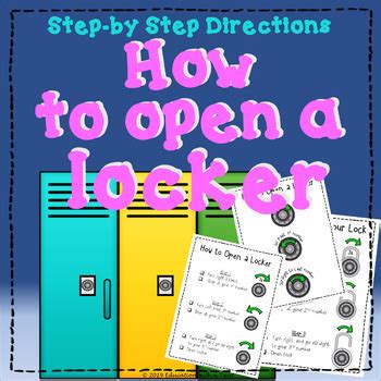 Step By Step Directions How To Open A Locker By Education With A Twist