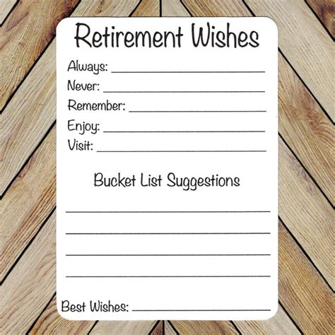 Retirement Bucket List Etsy