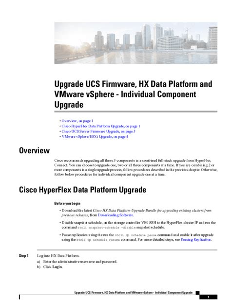 Fillable Online Upgrade Ucs Firmware Hx Data Platform And Vmware