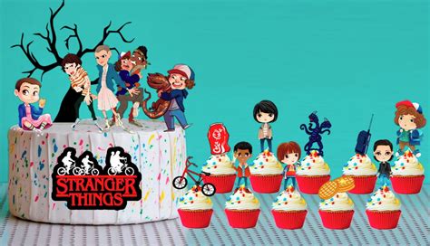 Topo De Bolo Stramger Things 20 Tags Para Cupcake Elo7