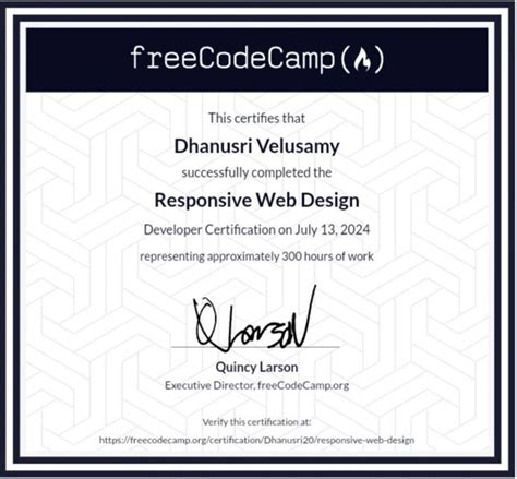 Dhanusri Velusamy On Linkedin Freecodecamp Responsivewebdesign