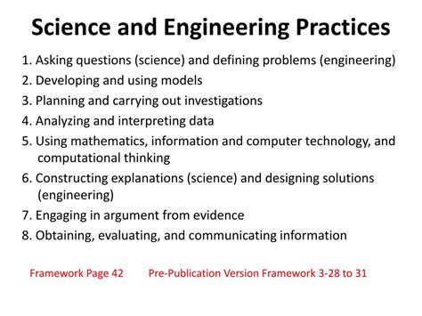 Ppt Scientific And Engineering Practices In The Framework And Next