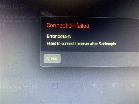I Cant Get Pass The Attempt 3 Connection Fail Screen Fivem Client