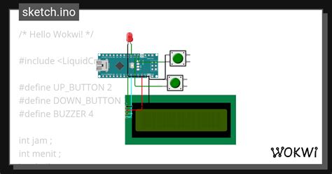 Jam Arduino Liquid Crystal Wokwi ESP STM Arduino Simulator Jam Arduino Liquid Crystal Wokwi ESP STM Arduino Simulator
