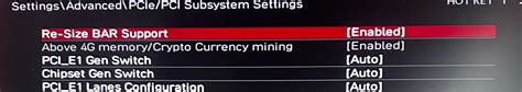Rebar Enabled In Bios But Not Control Panel R Pcmasterrace