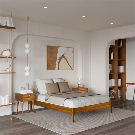Ebern Designs Dinkee Solid Wood Platform Bed Without Headboard Mid