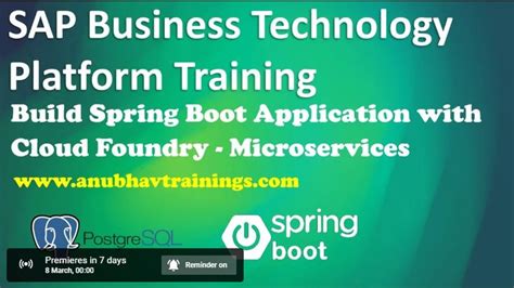 Sap Btp Training Sap Cloud Foundry Spring Boot And Postgre Sql Microservices Using Spring