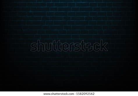 Black Brick Wall Neon Light Background Stock Vector Royalty Free