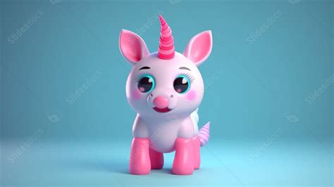 Hilarious 3d Chubby Unicorn Figure Powerpoint Background For Free Hilarious 3d Chubby Unicorn Figure Powerpoint Background For Free