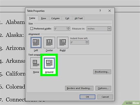 How To Wrap Text Inside Or Outside A Table In Microsoft Word